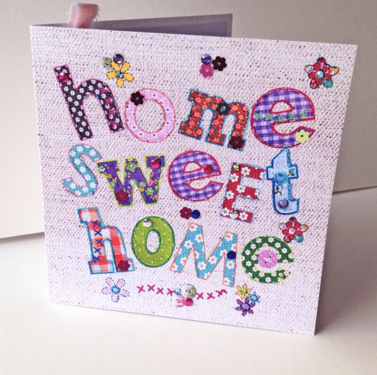 Greeting Card,New Home Card,Printed Applique De... - Folksy
