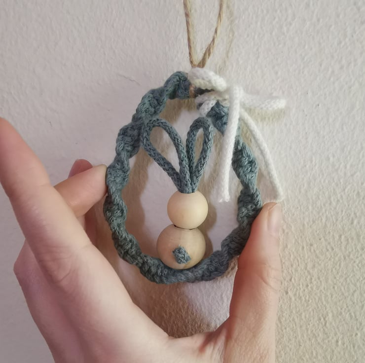 Handmade macrame Easter decoration, set of two ... - Folksy