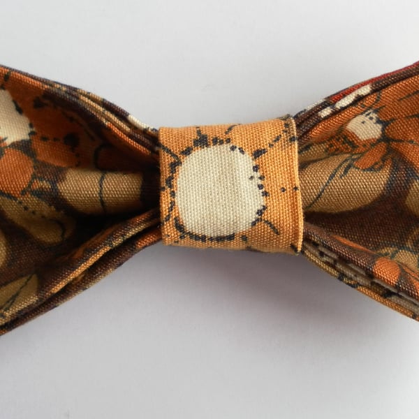 Shades of Brown Floral Hair Bow - Folksy