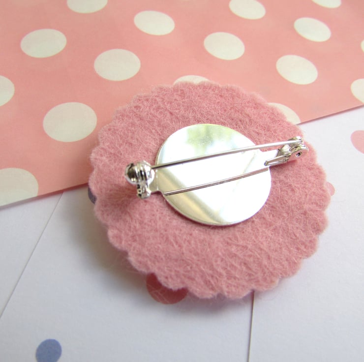 brooch - grumpy blobfish - hand painted brooch pin - Folksy