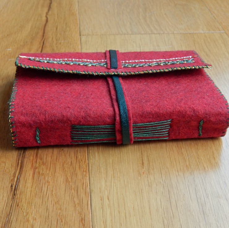 Hand Embroidered Felt Journal - Doves in the Ye... - Folksy