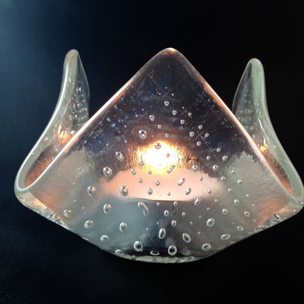 Fused Glass Bubble Decorative Dish - Folksy