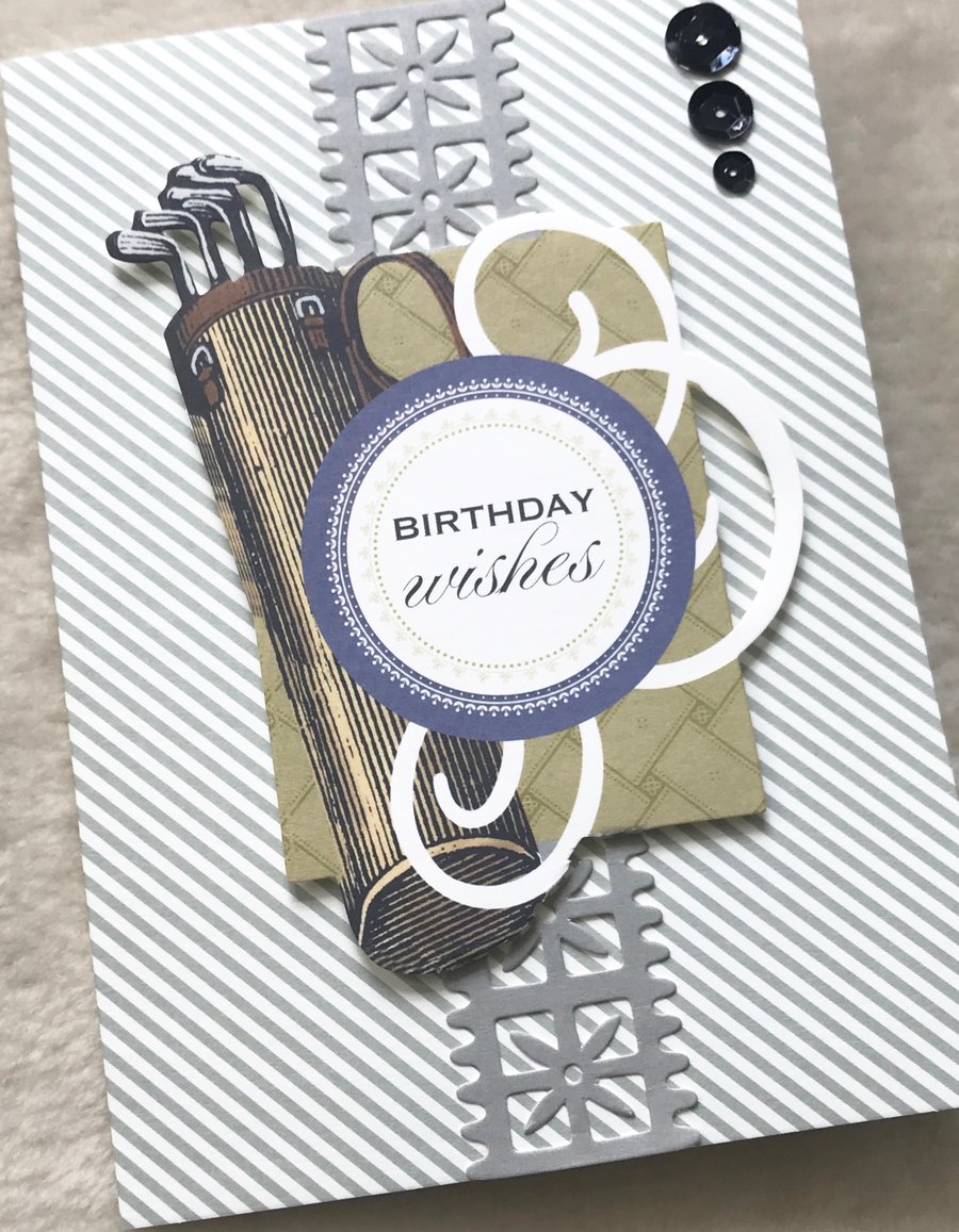 Luxury Handmade 3D Golf Birthday Card - Folksy