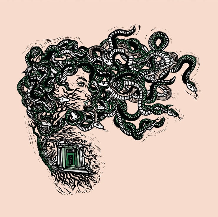 A3 Medusa Art Print - signed Giclee print featu... - Folksy