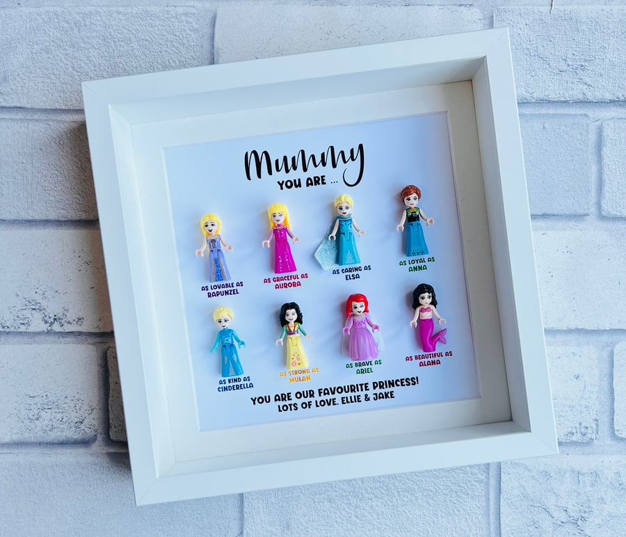 Lego Disney Princess Minifigure Frame (8 figs) - Folksy