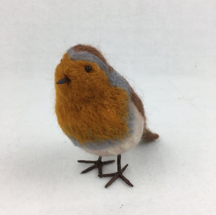 British garden birds, needle felted robin redbr... - Folksy