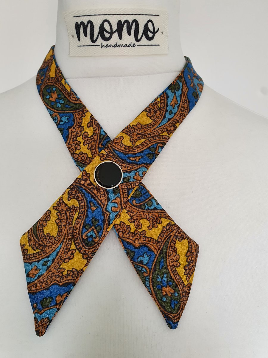Summer - upcycled vintage crossover tie - Folksy