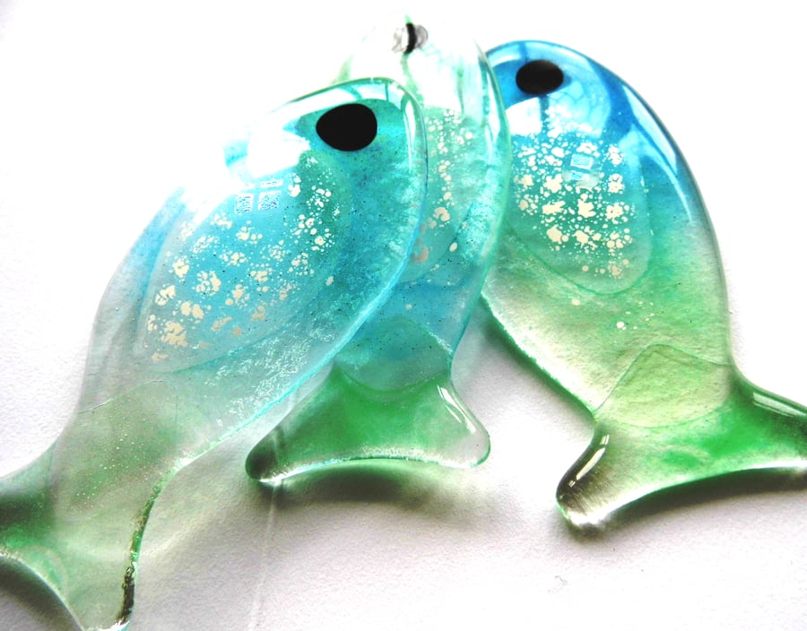 handmade fused glass fish - Folksy
