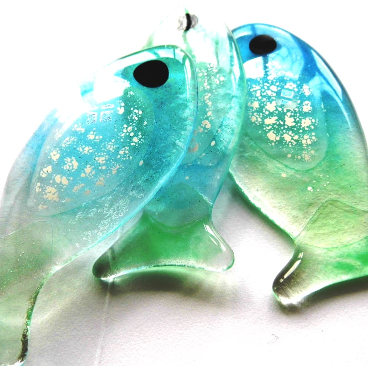 handmade fused glass fish - Folksy