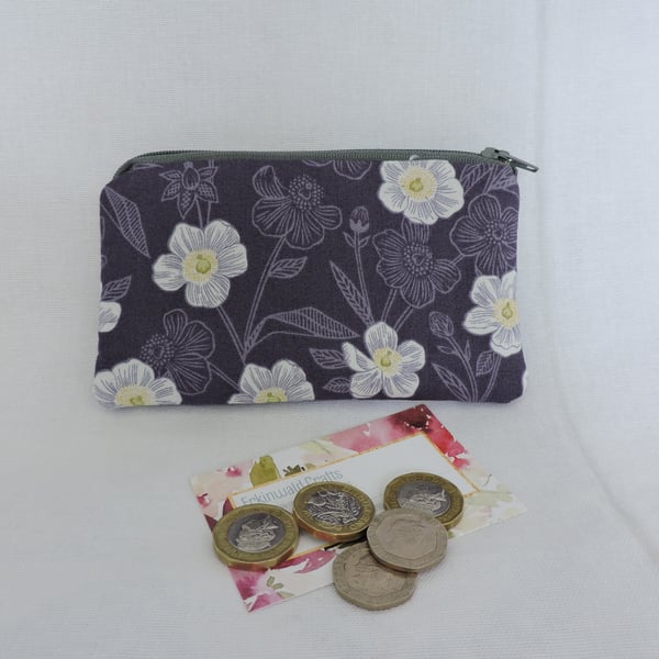 Coin Purse Floral Purple and Lilac - Folksy