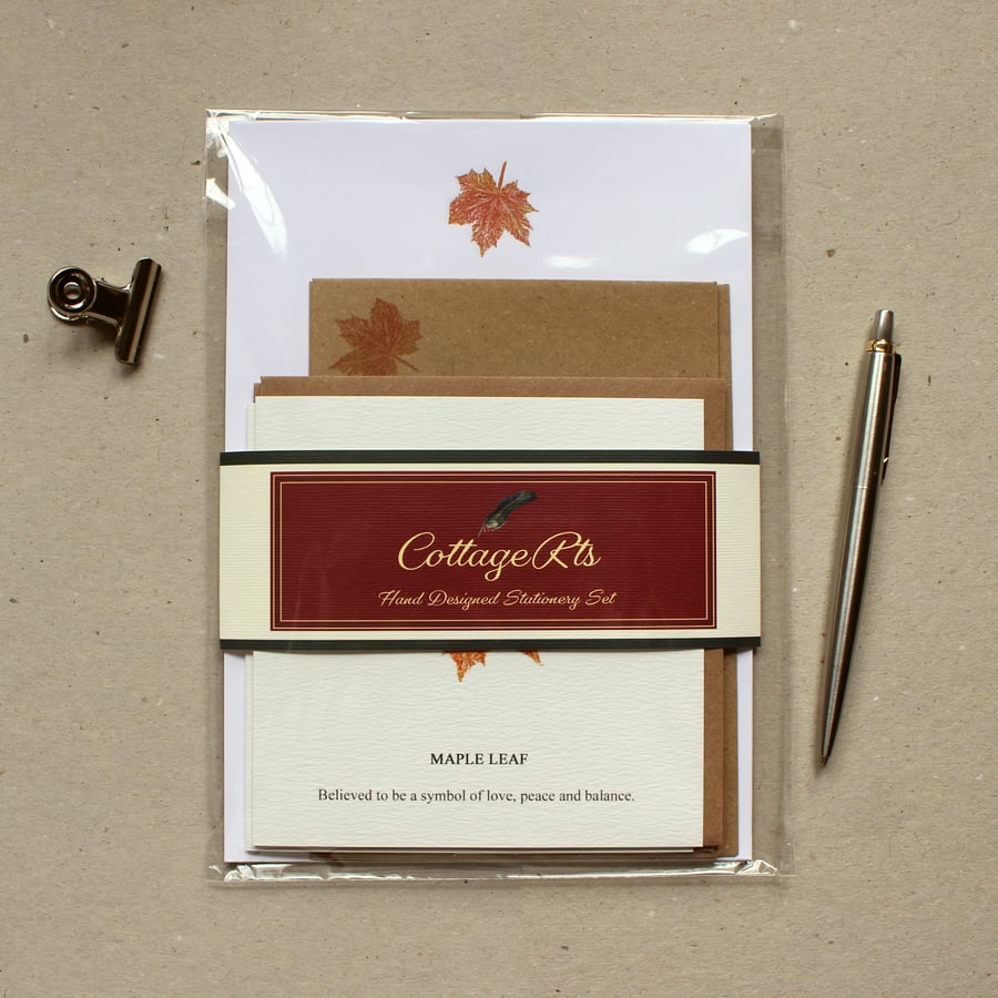 Maple Leaf Stationery Letter Writing Paper Hand... - Folksy