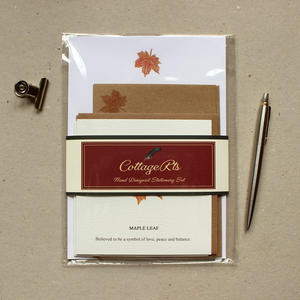 Maple Leaf Stationery Letter Writing Paper Hand... - Folksy