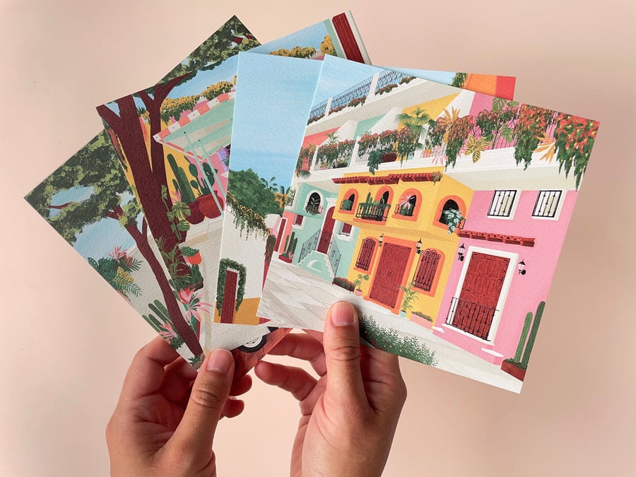 Mexico Postcards Mexican Mini Art Prints - Folksy