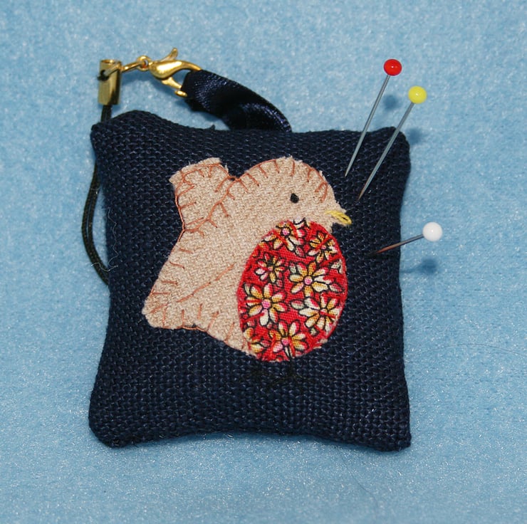 Robin Charm, Mini Pincushion or Scissor Fob - Folksy