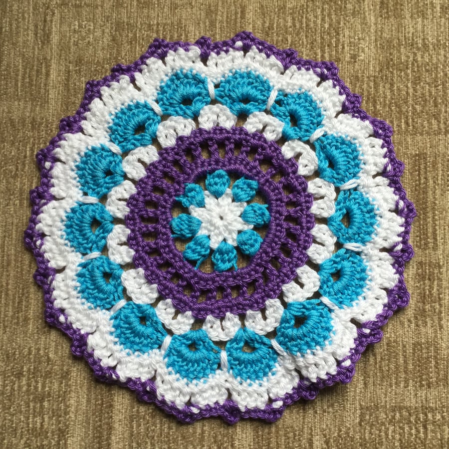 Crochet Mandala Table Mat Doily - Folksy
