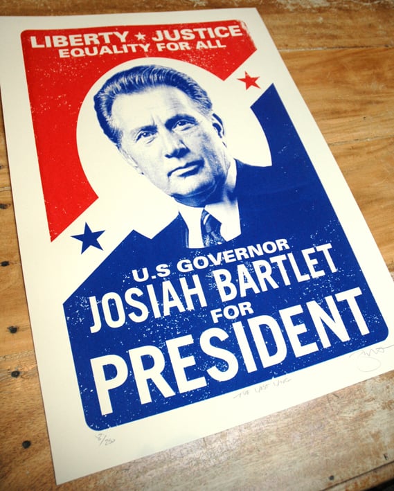 Bartlet For President The West Wing Hand Pulled... - Folksy