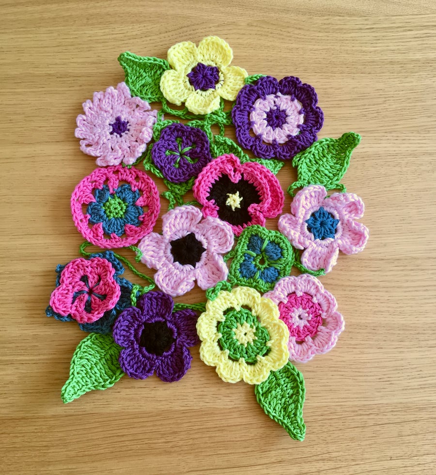 Crochet Flower Garland, 3 Metres Flower Bunting - Folksy