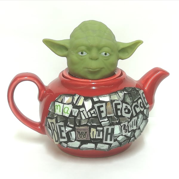 Yoda mosaic teapot - Folksy