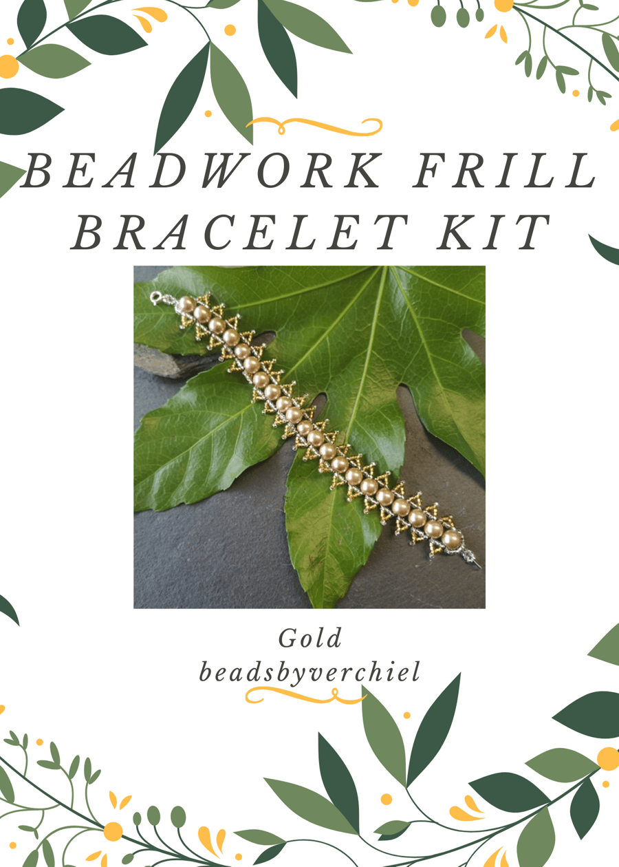 Gold Beadwork Bracelet Kit - Folksy