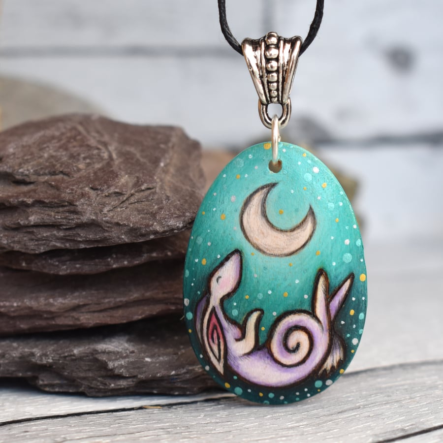 Moon blessing. Pyrography moongazing hare woode... - Folksy