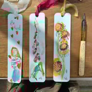Set of three. Hand drawn and painted bookmarks ' - Folksy