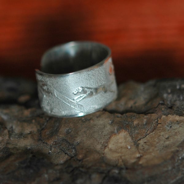 Sterling silver farm animal ring R20B - Folksy