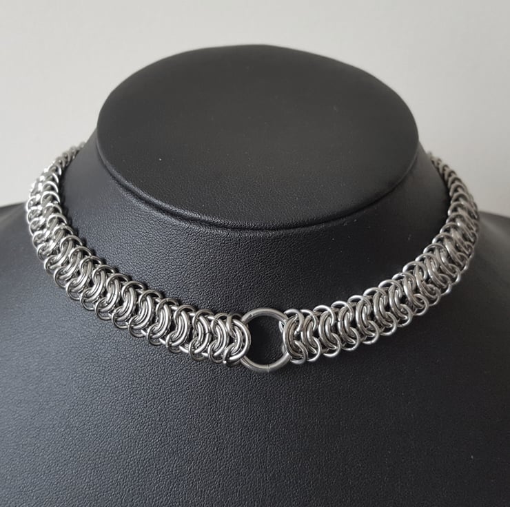 Vertebrae Chainmail Link Choker Necklace - Stai... - Folksy