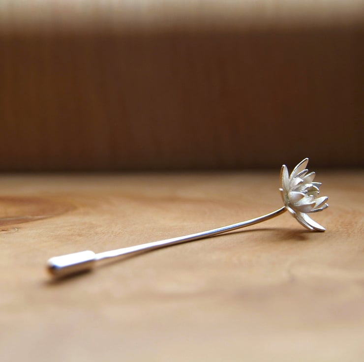Lotus Flower Brooch Pin, Sterling Silver Lotus ... - Folksy