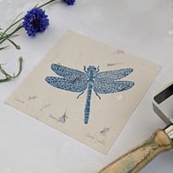 Dragonfly Linocut Print, Insect Art, Symbol of ... - Folksy
