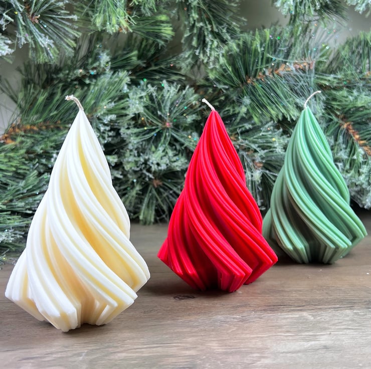 Christmas Tree Candle - Festive Xmas Tree Candl... - Folksy