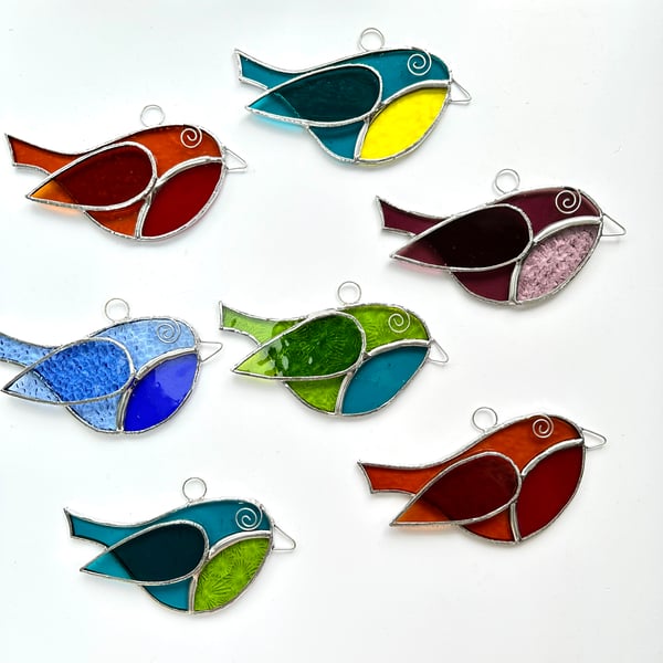 Handmade stained glass suncatchers on Folksy