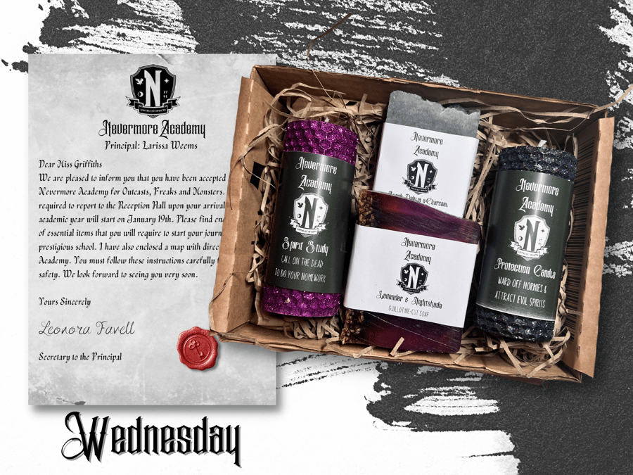 Wednesday, Nevermore Acceptance Letter Gift Pa... - Folksy