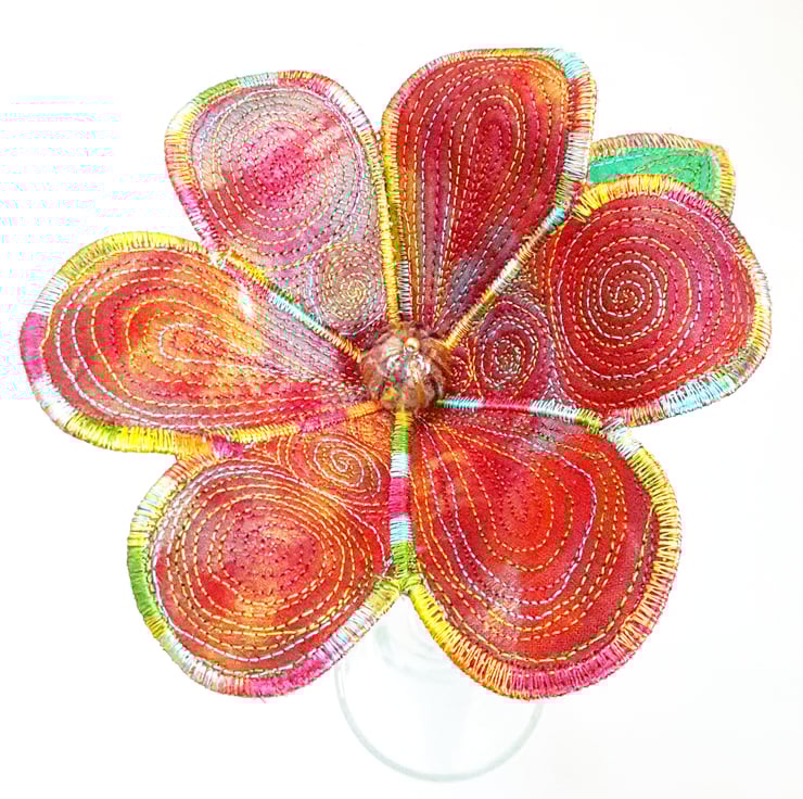 Textile Art Flower - Folksy
