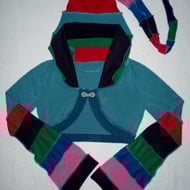 Upcycled Shrug with Long Hood and Bell Bottom ... - Folksy