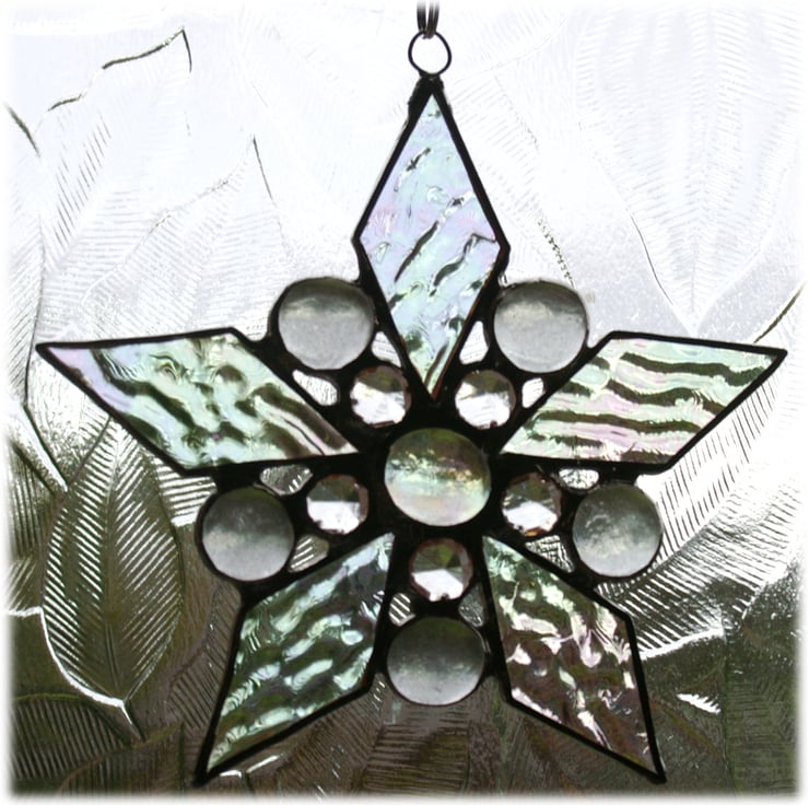 Diamond Star Stained Glass Suncatcher - Folksy