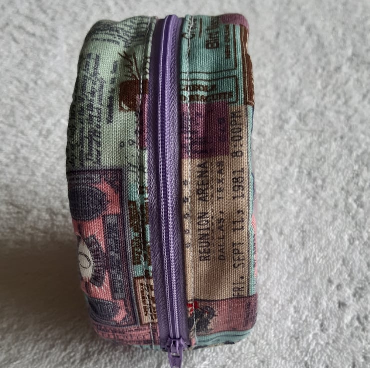 Travel Themed Round Zipped Purse. Round Holdal... - Folksy