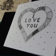 Love heart open card - Folksy