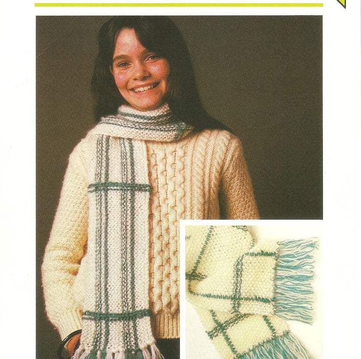 VINTAGE KNITTING PATTERN Ladies Reversible Scar... - Folksy