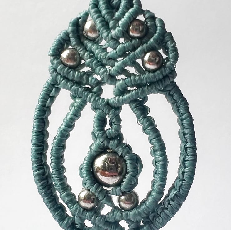 Earrings Macrame - Duck Egg Blue FREE UK P&P - Folksy