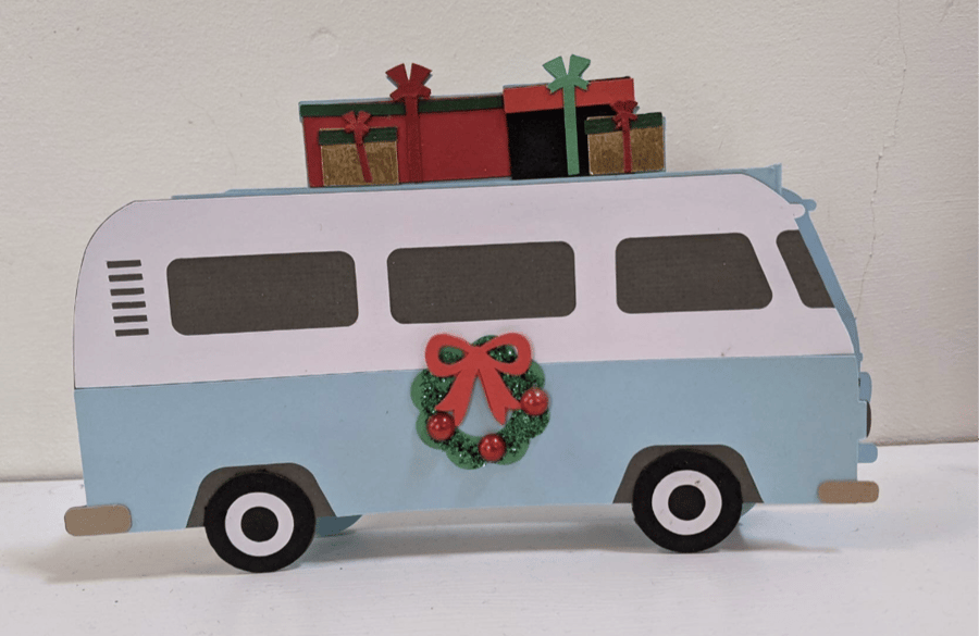 Pop Up Christmas Camper Van Card - Folksy