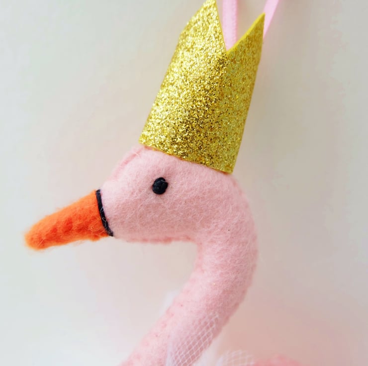 Felt Swan Hand Sewn Christmas Decoration, Pale ... - Folksy
