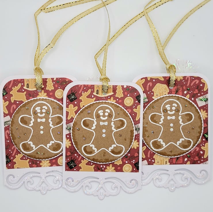 3 Handmade Gift Tags - embossed gift tag set - ... - Folksy