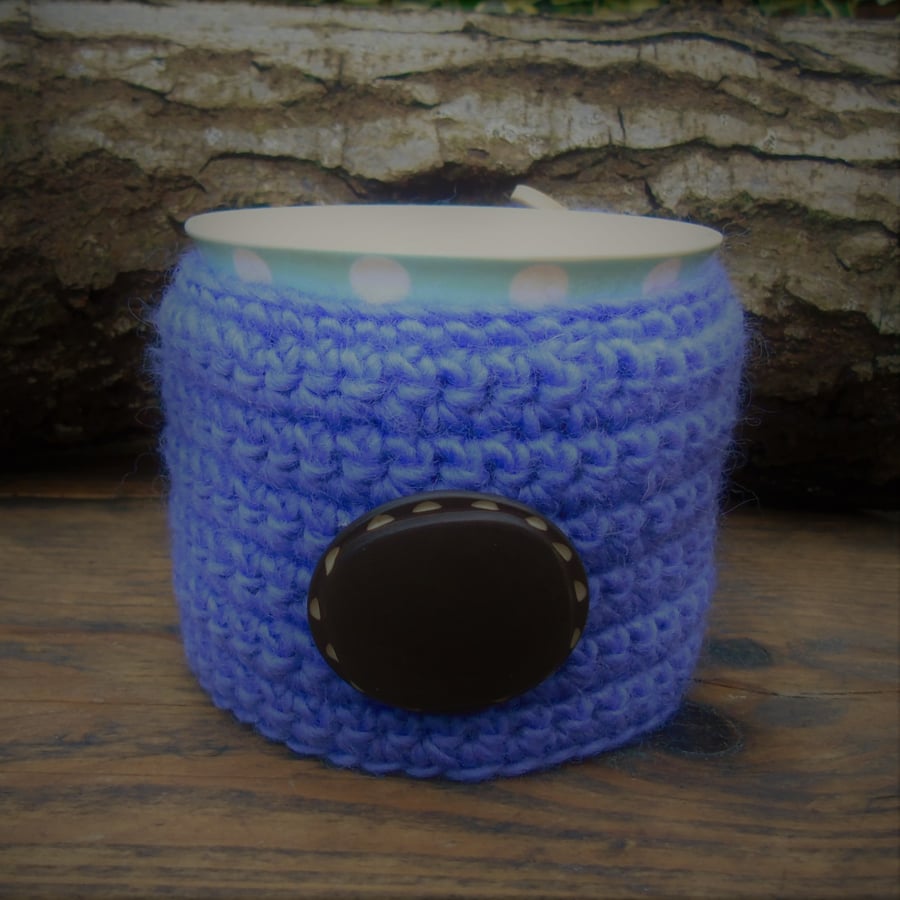 Mug cosy mug hug - pure wool mug cosy with butt... - Folksy