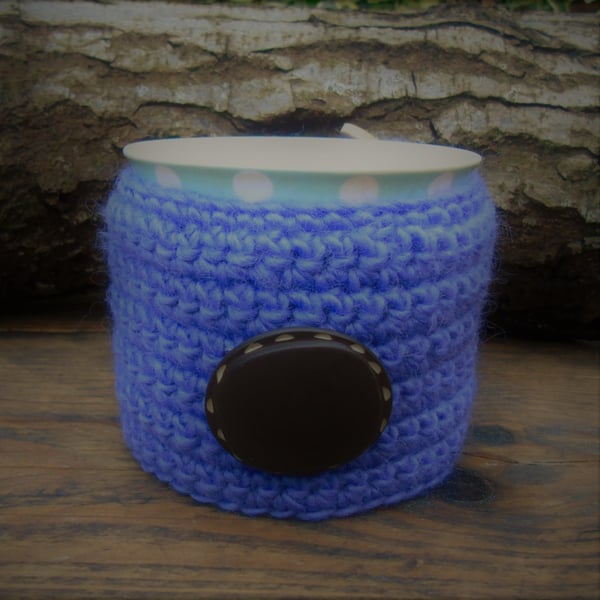 Mug cosy mug hug - pure wool mug cosy with butt... - Folksy