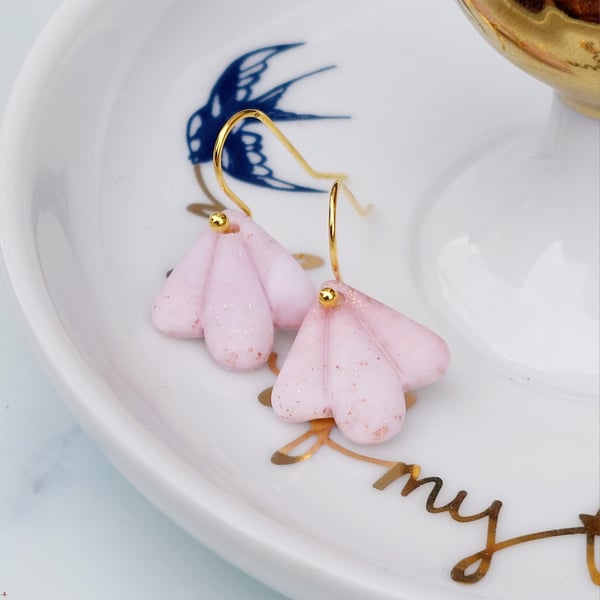 Earrings Rose Gold Pink Rose Dangle Earrings Sm... - Folksy