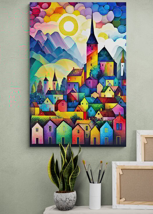 A2 giclee watercolour print of many colourful h... - Folksy