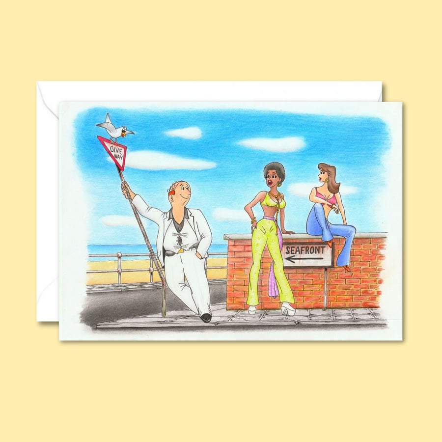 Postcard Humour Birthday Card, Hand Drawn Nosta... - Folksy