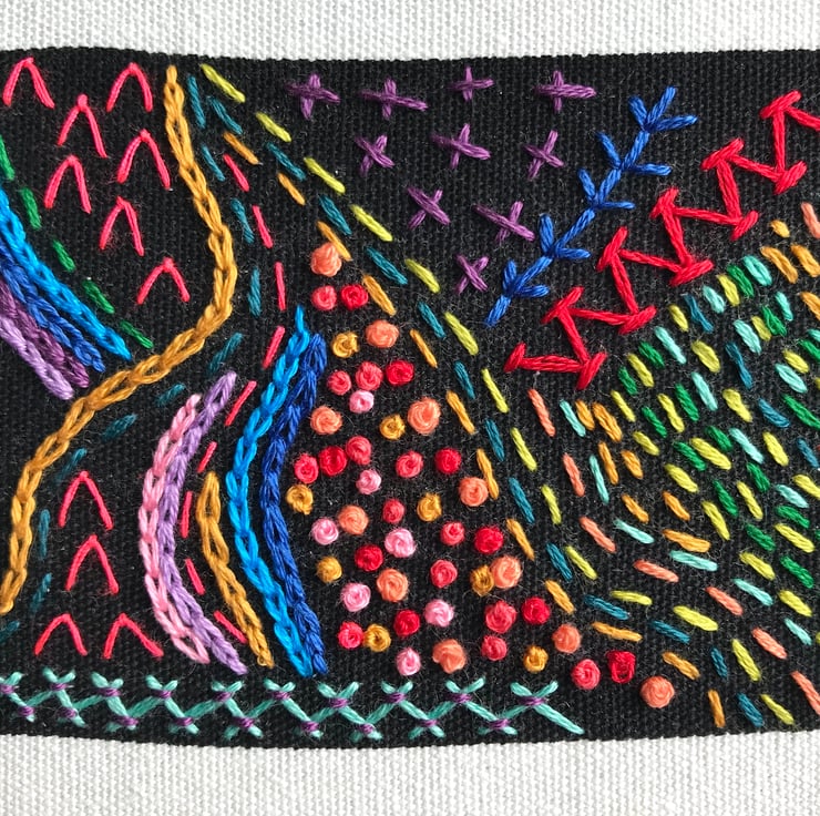 Freestyle Embroidery Modern Stitch Sampler Wall... - Folksy