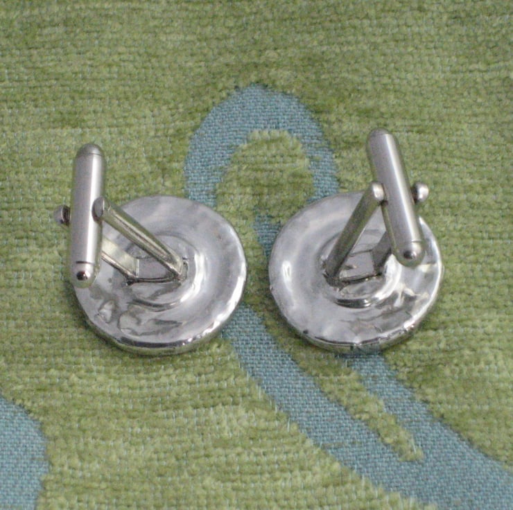 Handmade Silver Pewter Cufflinks, Dragon Design - Folksy