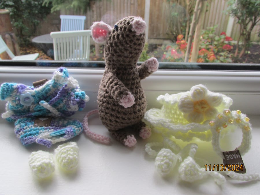 CHRISTMAS SALE Crochet Dormouse with 2 ‘Mousefi... - Folksy